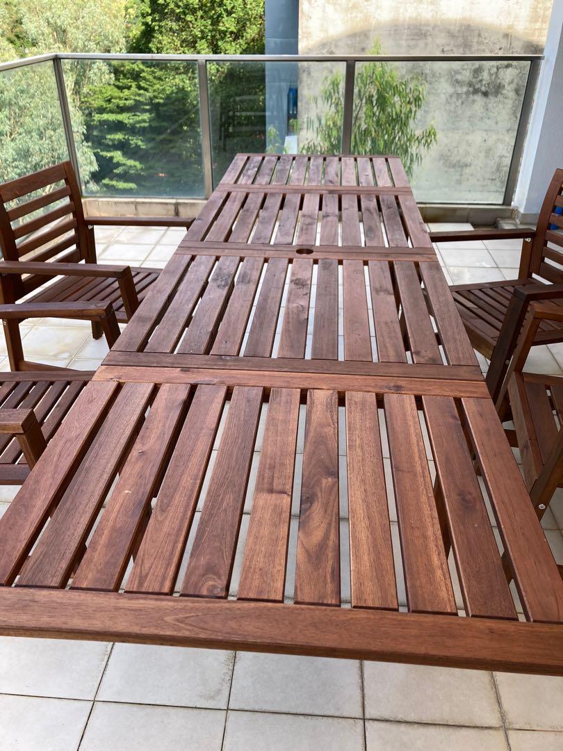 Ikea applaro outdoor set table & chairs, Furniture & Home Living ...