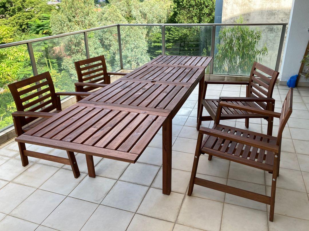 Ikea applaro outdoor set table & chairs, Furniture & Home Living ...