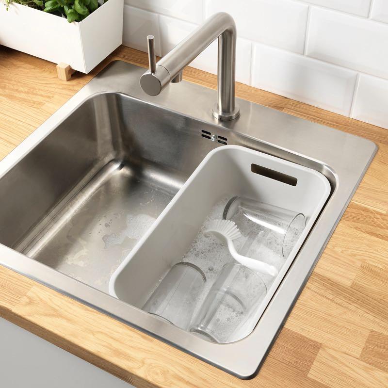 IKEA GRUNDVATTNET washing up bowl + corlander in grey (sink divider ...