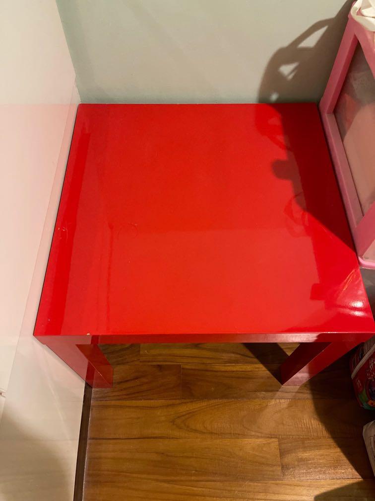 Ikea red square table, Furniture & Home Living, Furniture, Tables ...