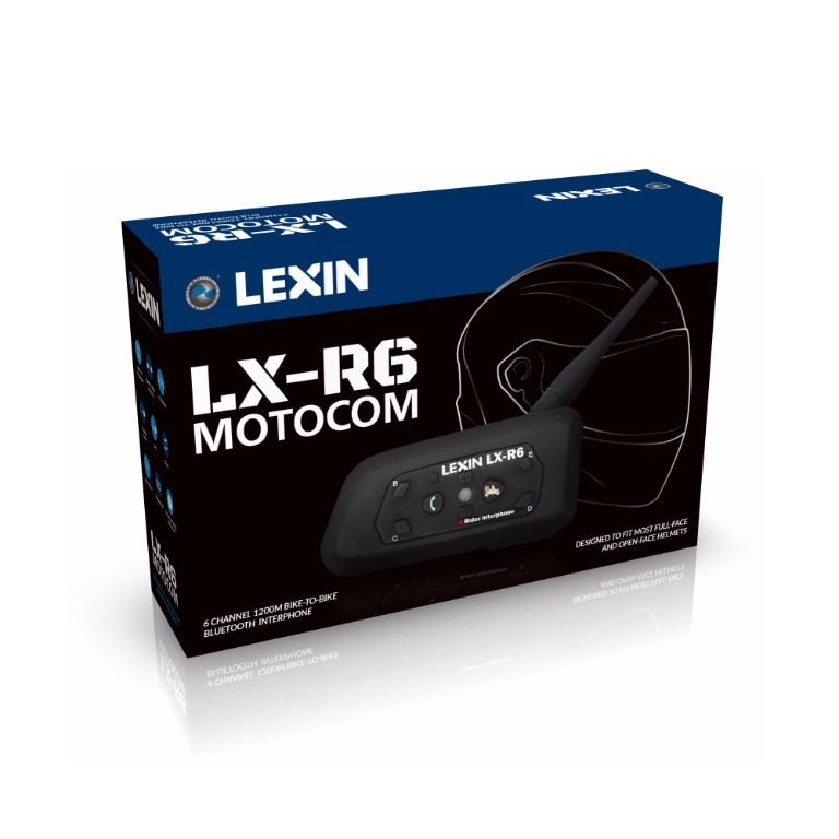 Lexin LX-R6 BLUETOOTH MOTORCYCLE HELMET COMMUNICATOR HEADSET, 1000M ...