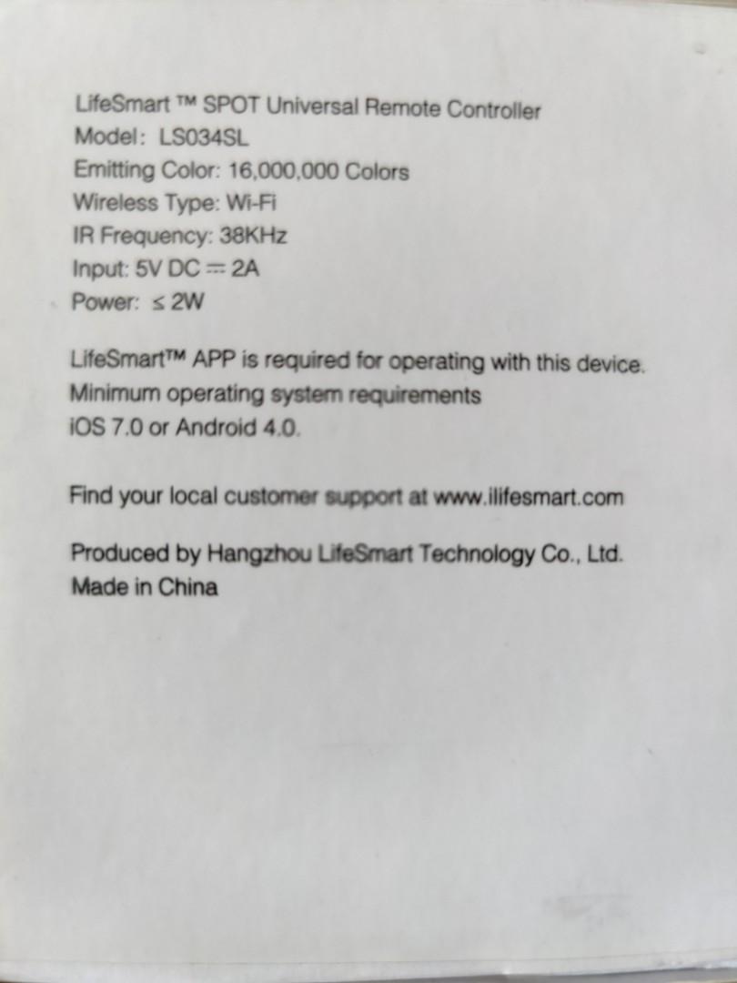 LifeSmart SPOT Universal Remote Controller, Sports Equipment, PMDs, E-Scooters & E-Bikes, Other ...