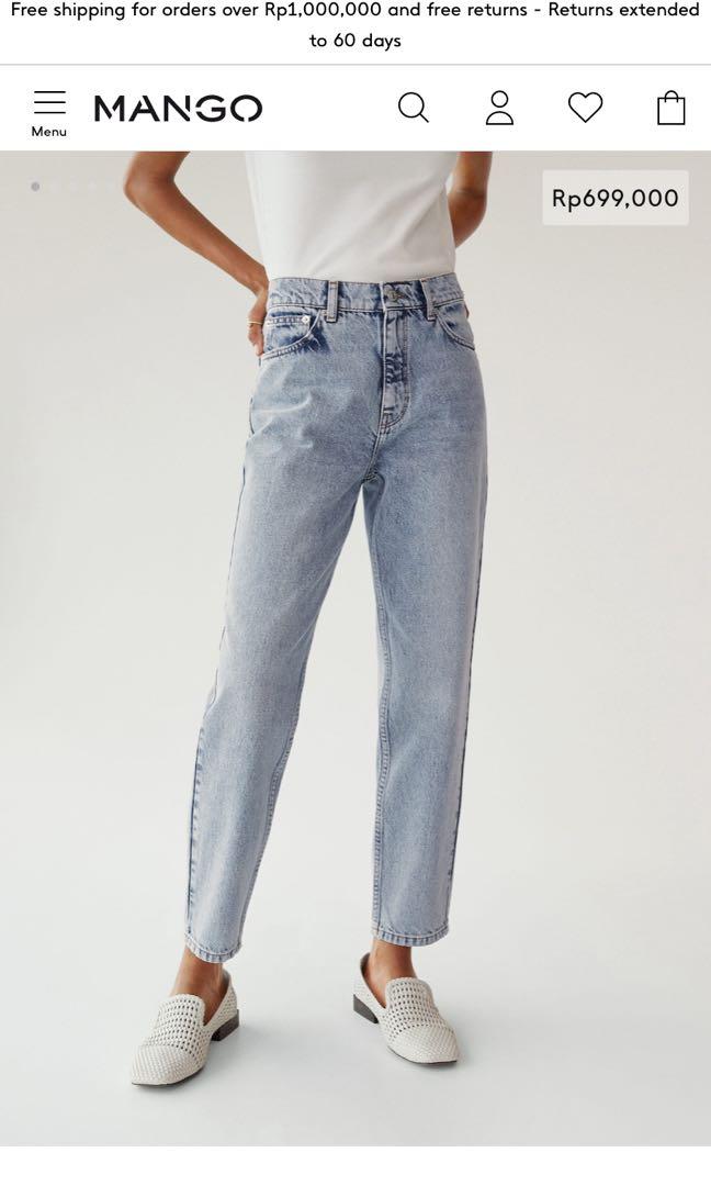 Mango Mom Fit Cotton Jeans, Mid Blue At John Lewis Partners | atelier ...