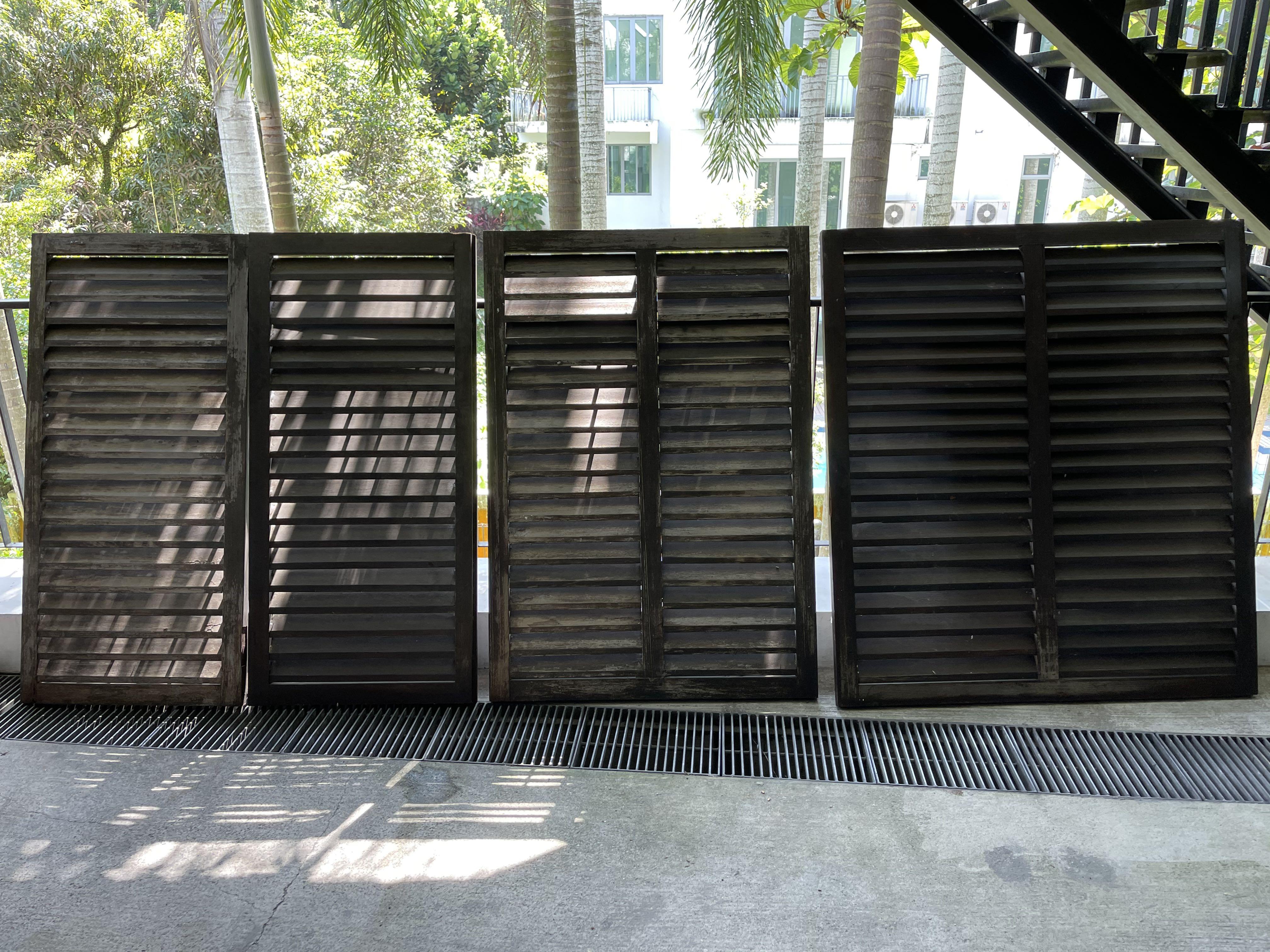 Outdoor (Chengal) wood Aircon Compressor box-up with access door ...