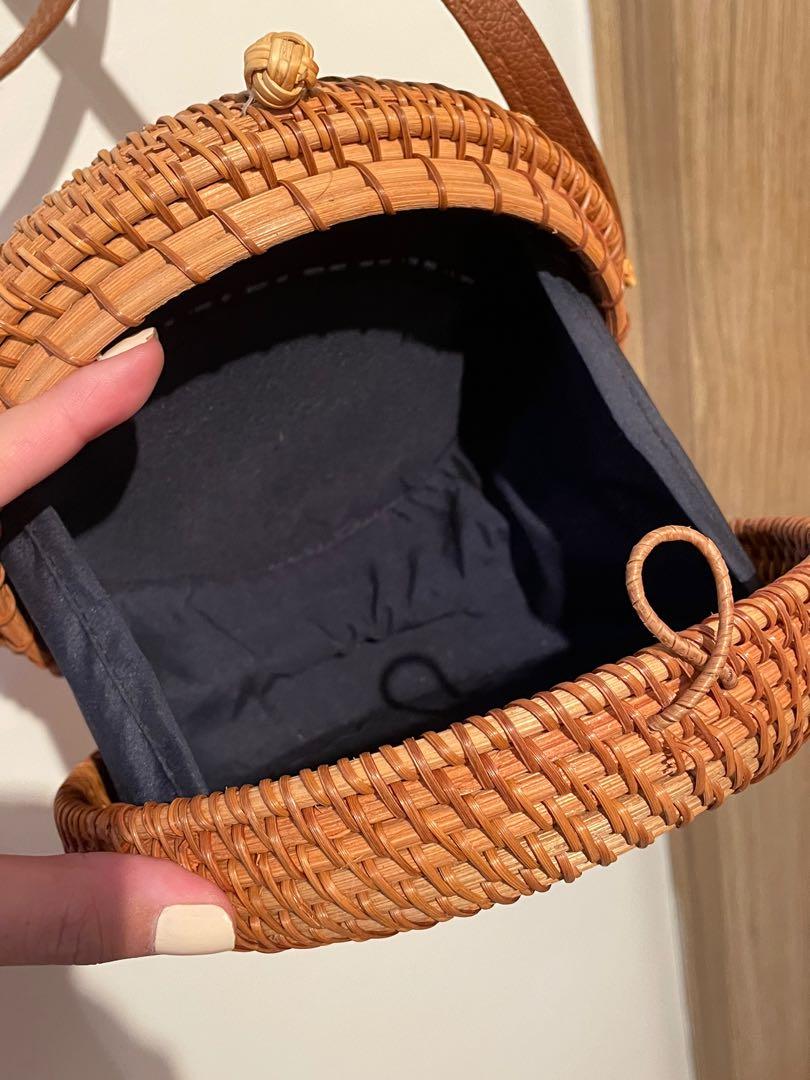 Round Rattan Native Bag, Women's Fashion, Bags & Wallets, Shoulder Bags ...