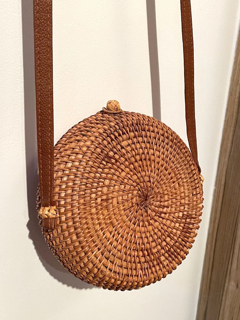 Round Rattan Native Bag, Women's Fashion, Bags & Wallets, Shoulder Bags ...