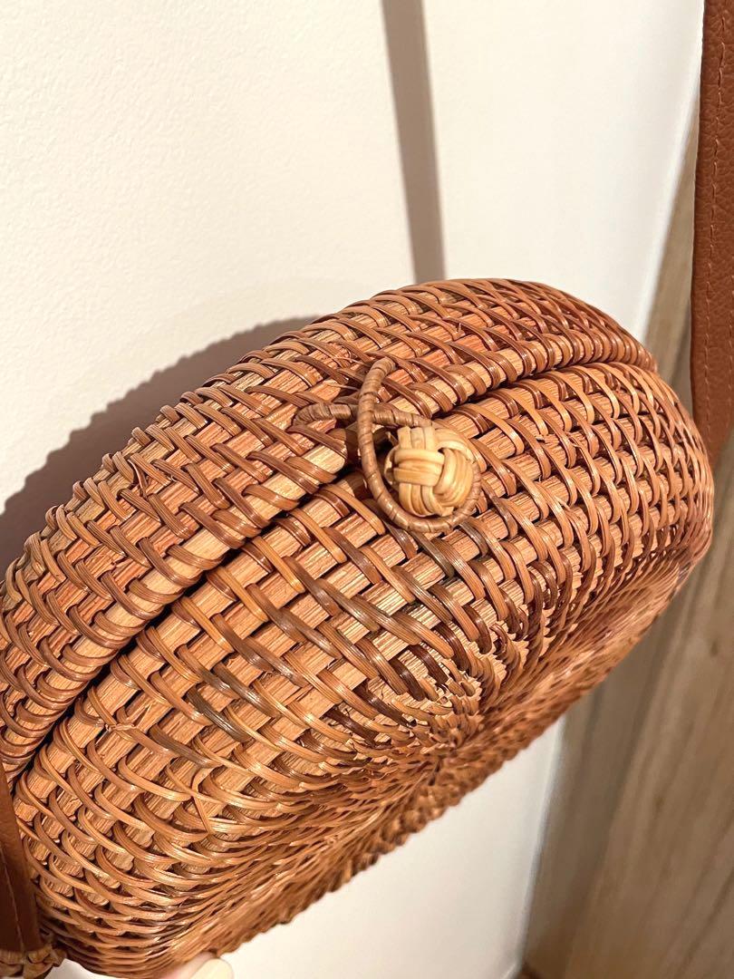 Round Rattan Native Bag, Women's Fashion, Bags & Wallets, Shoulder Bags ...