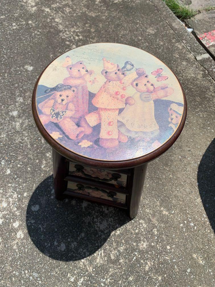 Rustic Bear image Stool / bedside table, Furniture & Home Living ...