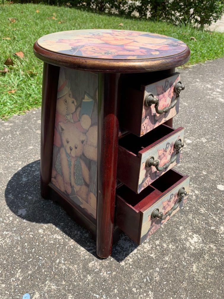 Rustic Bear image Stool / bedside table, Furniture & Home Living ...