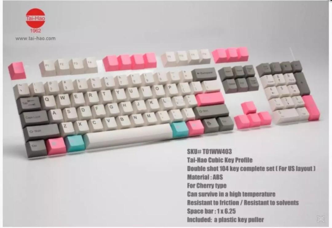 Tai-Hao cubic profile keycaps for mechanical keyboards, Computers ...