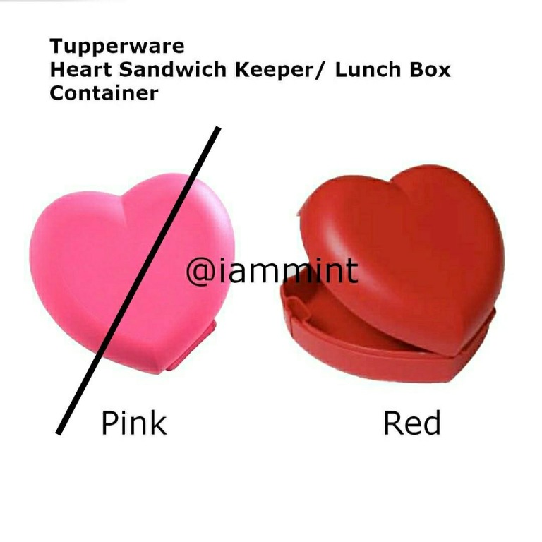 Tupperware Love Heart Sandwich Keeper Lunch Box Container, Furniture ...