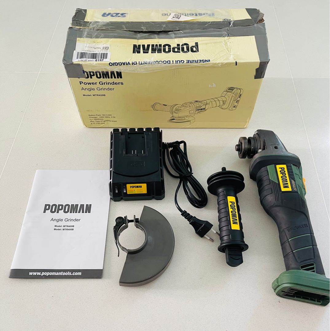 [Used] Popoman Angle Grinder MTR420B (No Battery), Hobbies & Toys ...