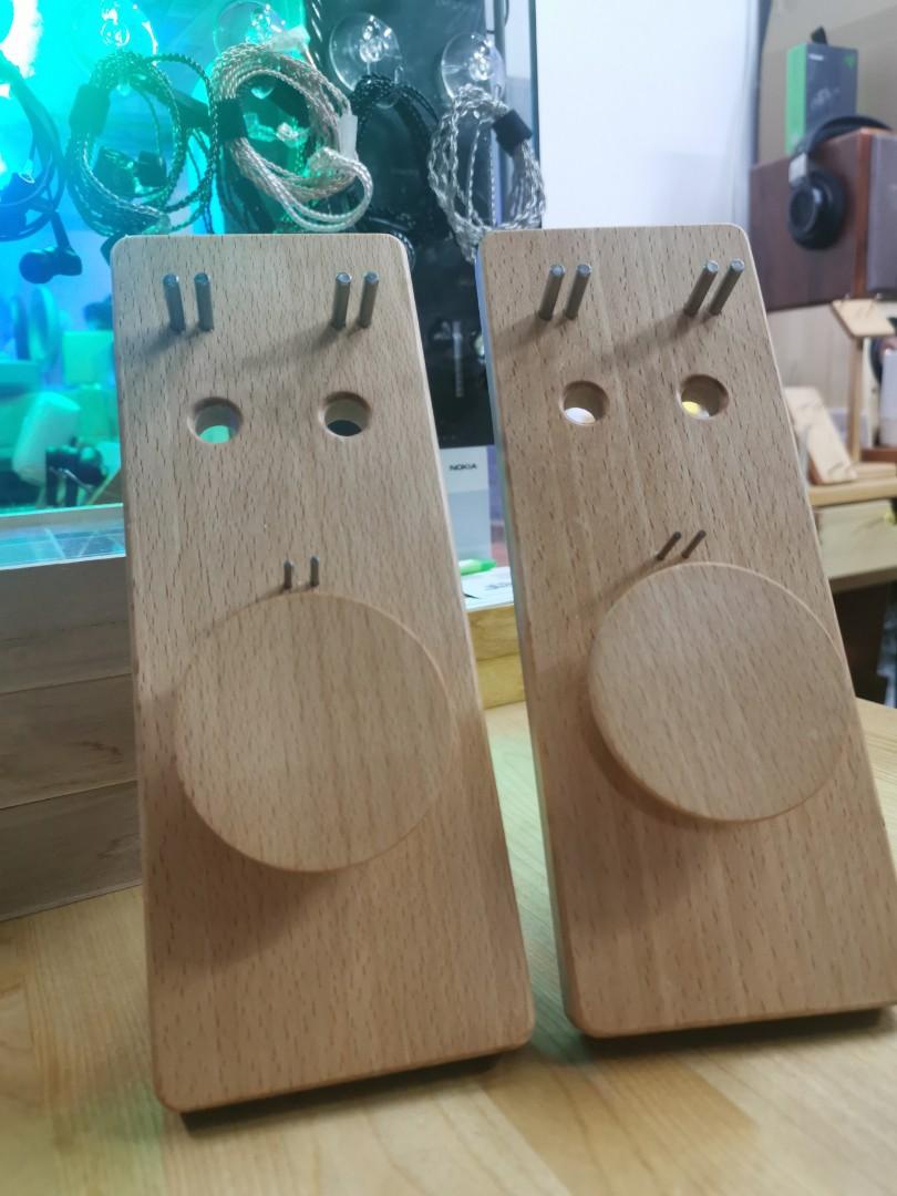 Wood wired ear phone iem display stand, Audio, Portable Audio ...