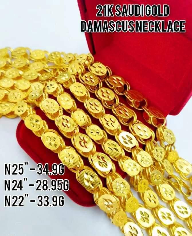 21k Saudi Gold Damascus Necklace, Women's Fashion, Jewelry & Organizers ...