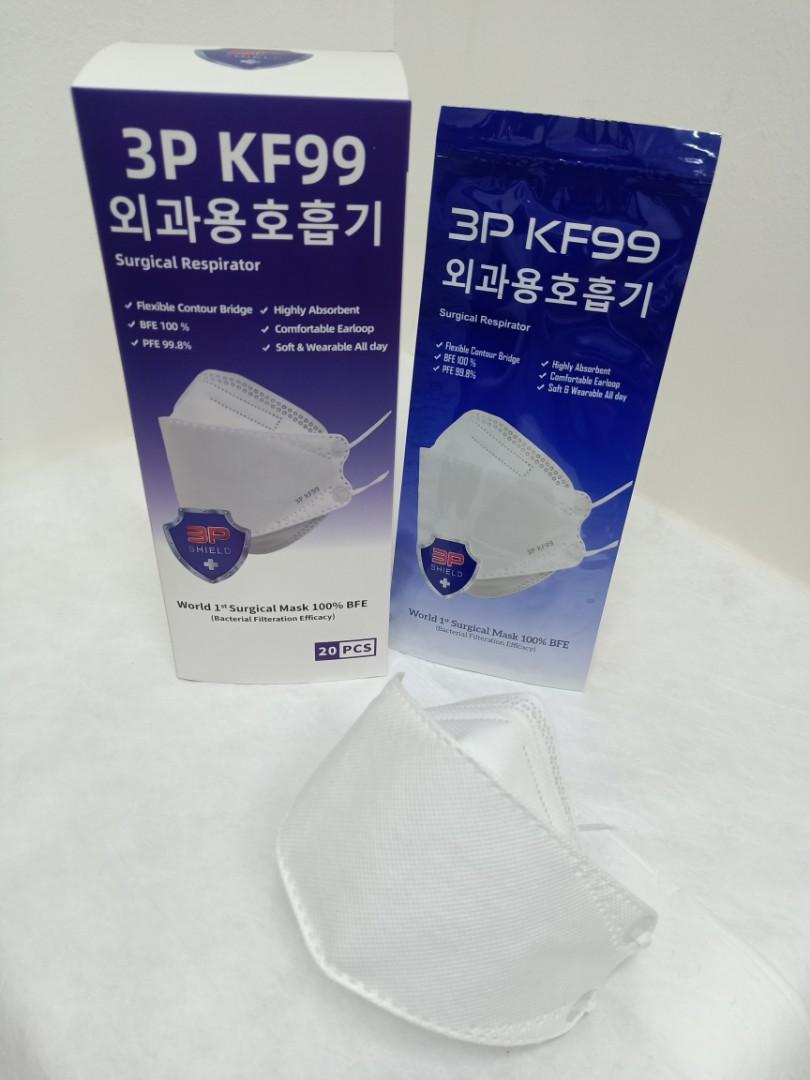3P KF99 Surgical Respirator BFE 100% Made in Singapore, Health ...