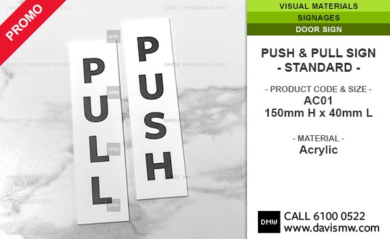Acrylic - Push & Pull Sign, Hobbies & Toys, Stationery & Craft, Craft ...