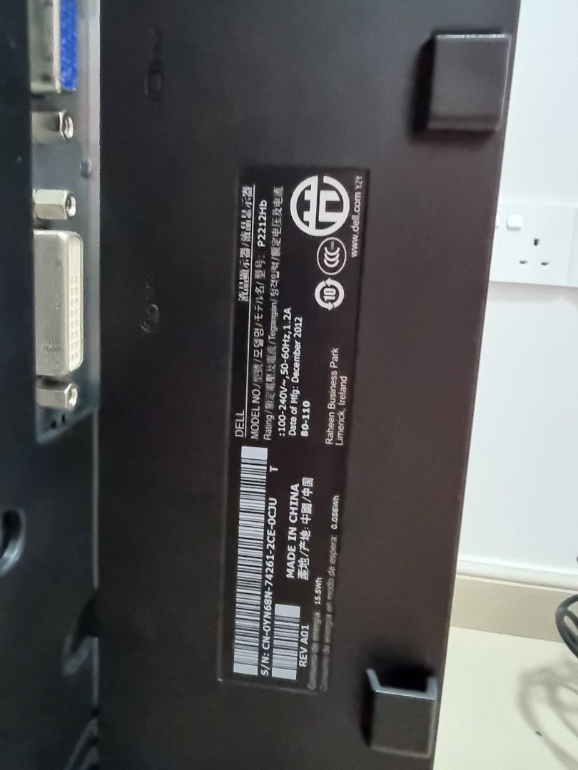 Dell P2212, Computers & Tech, Parts & Accessories, Monitor Screens on ...