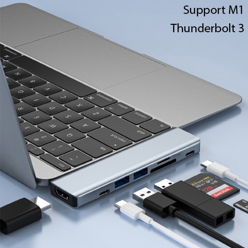 Dual USB Type C to Thunderbolt 3 + HDMI + USB 3.0 + Card Reader Multi ...