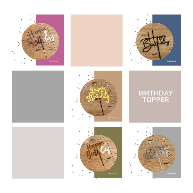 Happy Birthday Topper Cake Topper Decoration Topper Birthday ...