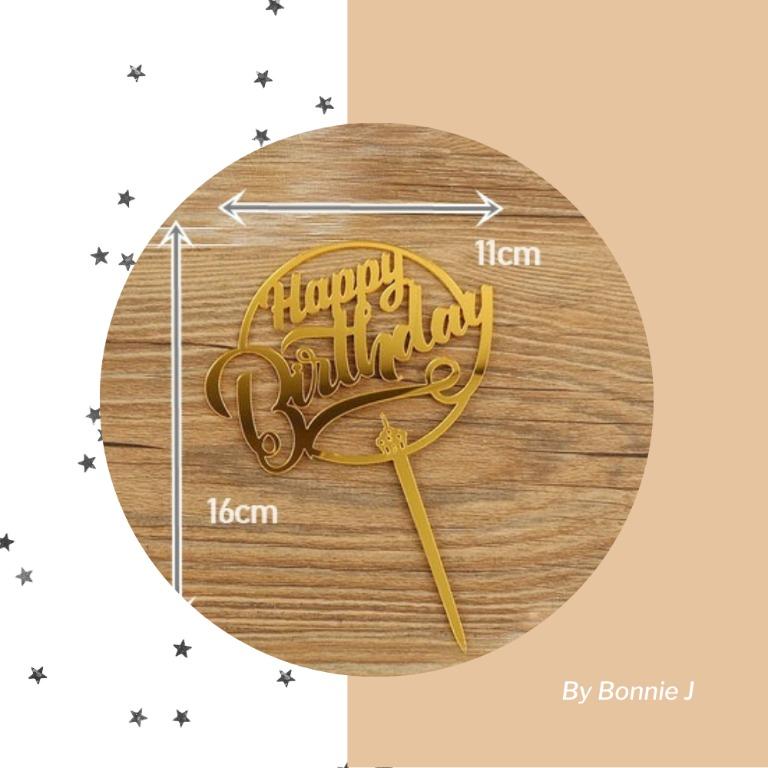 Happy Birthday Topper Cake Topper Acrylic Topper Decoration Topper ...