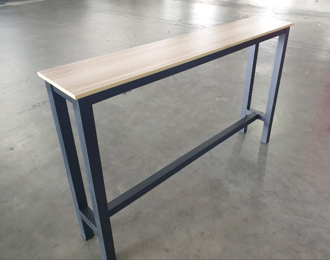 [IN STOCK] Modern Industrial Slim Bar Table, Furniture & Home Living ...
