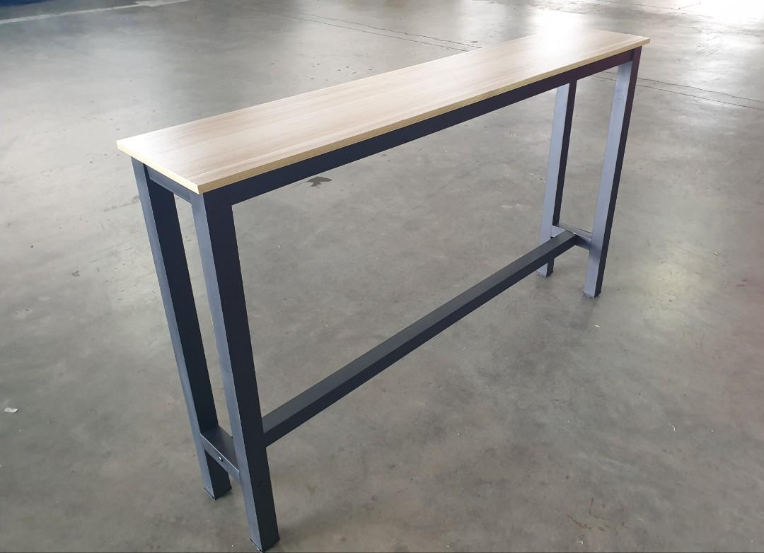 [IN STOCK] Modern Industrial Slim Bar Table, Furniture & Home Living ...