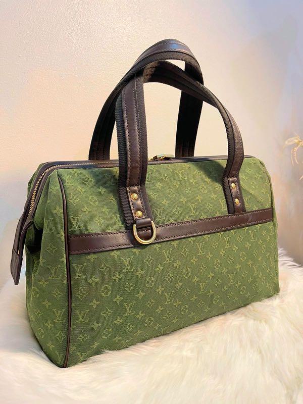 LOUIS VUITTON GREEN MONOGRAM MINI LIN JOSEPHINE SHOULDER BAG GM ...