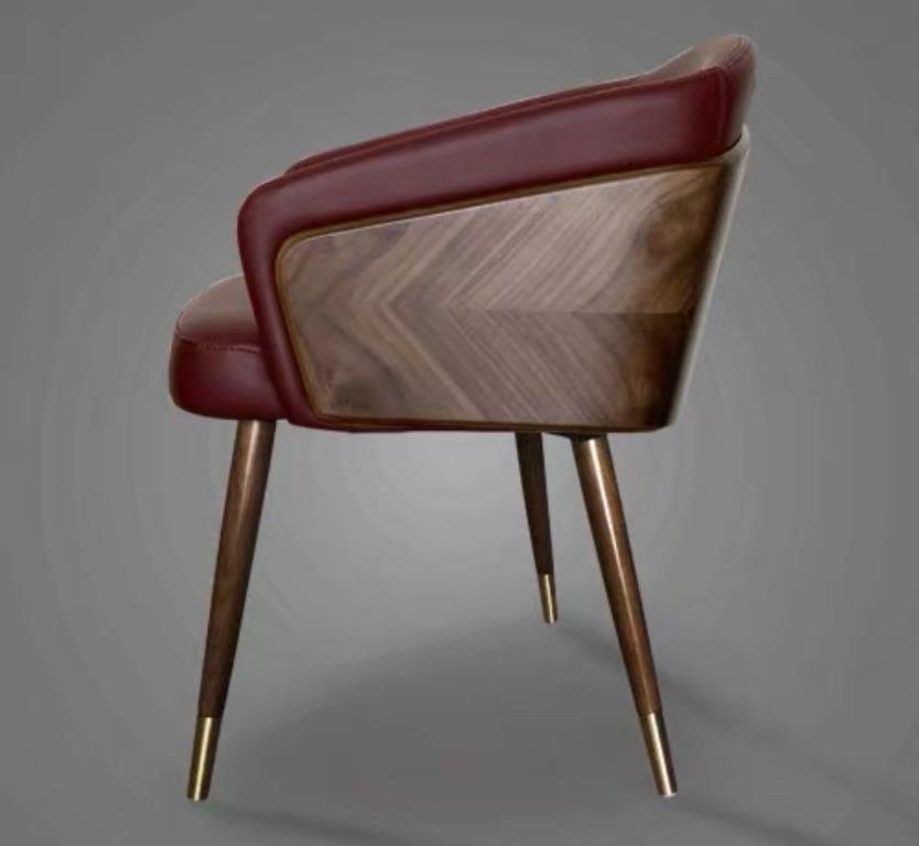 MATTHIAS Designer Series - Luxury Leather Dining Chair with Natural ...