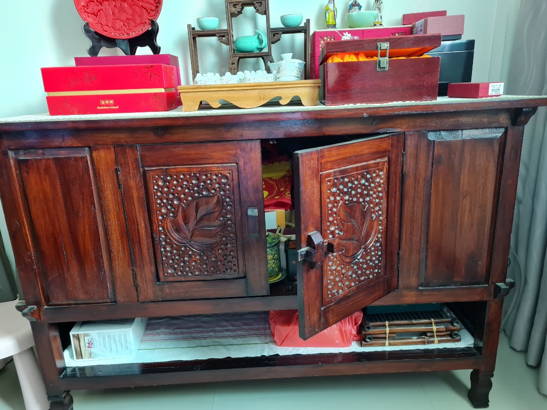 Peranakan style sideboard, Furniture & Home Living, Furniture, Tables ...