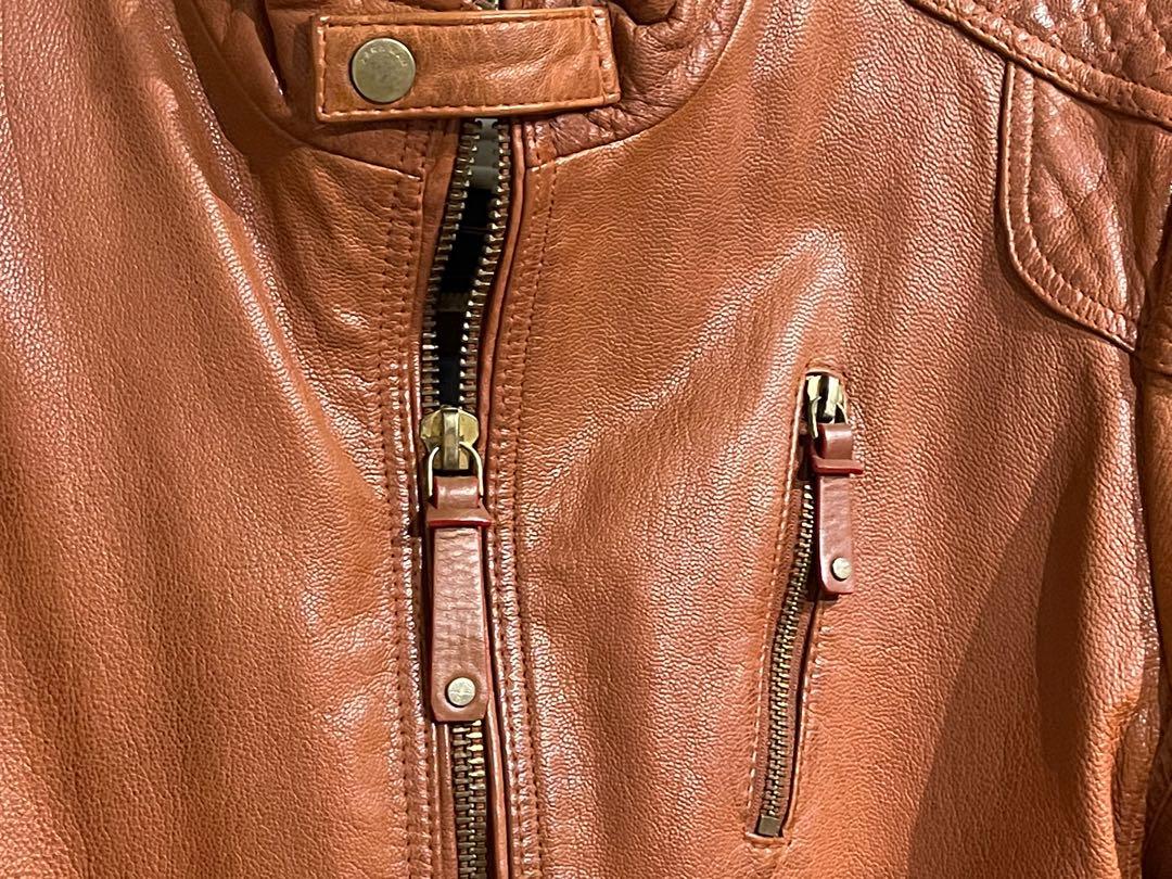 Real leather racer jacket from Zara (L size), Men's Fashion, Coats ...