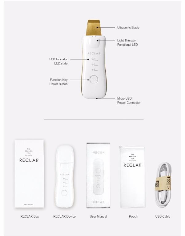 RECLAR Ultrasonic Galvanic ION Facial Device, Beauty & Personal Care ...