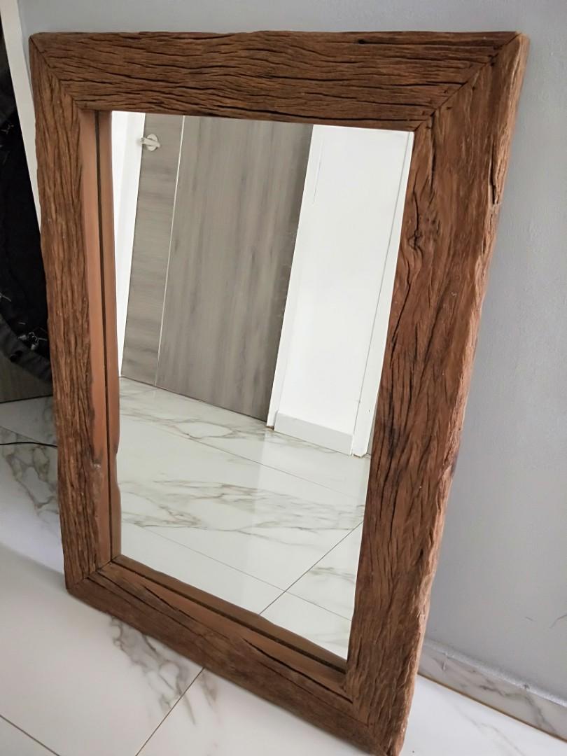 Rustic Railway Sleeper mirror, Furniture & Home Living, Furniture ...