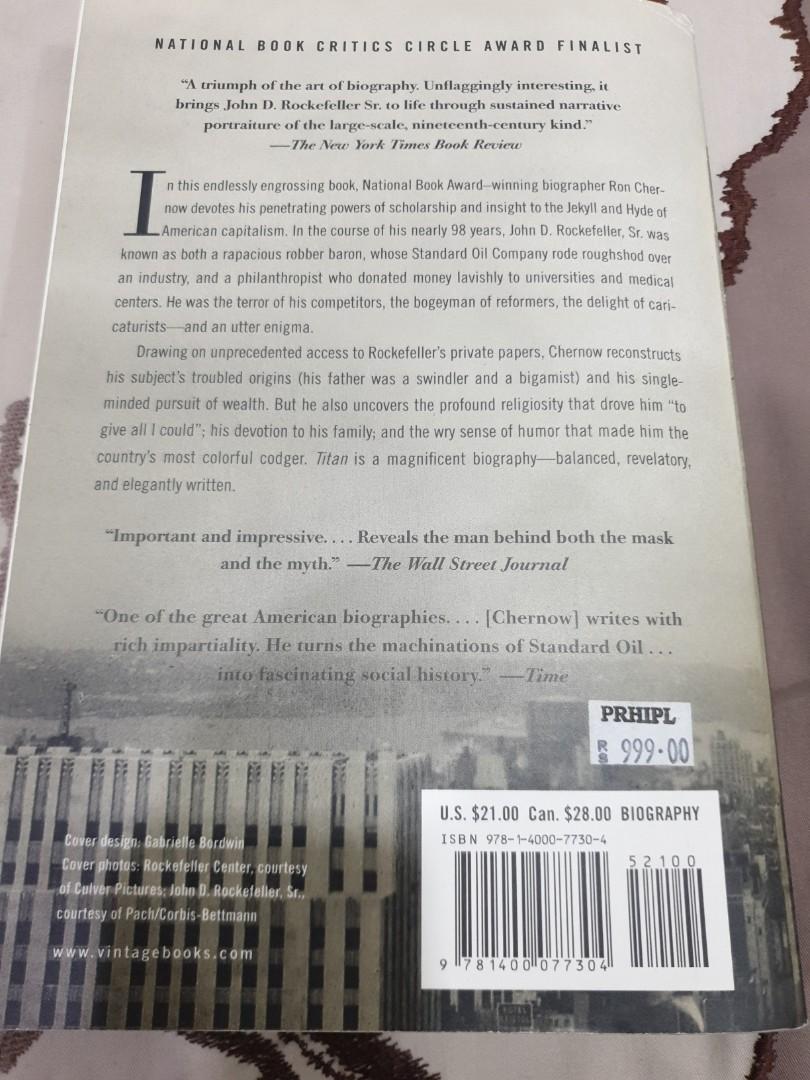 Selling Book Fast : Titan ( The life of John D Rockefeller), Hobbies ...