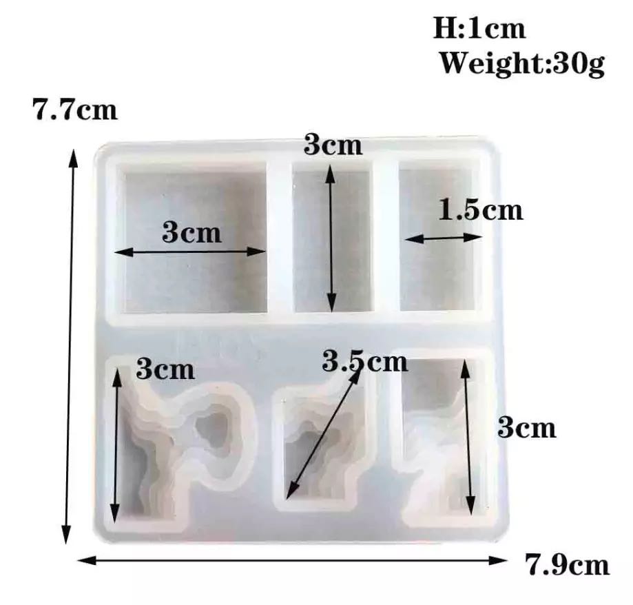 Small Landscape silicon square rectangle mold 3 in 1 design, Hobbies ...
