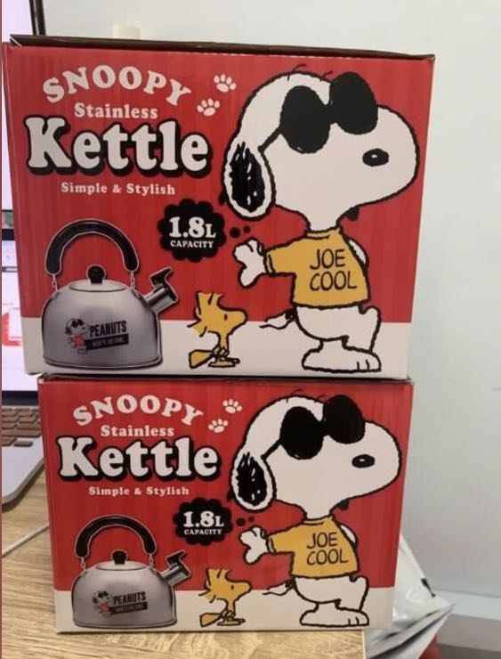 Snoopy Peanuts Joe Cool 1.8 Stainless Steel Kettle/Plush Toy, TV & Home ...