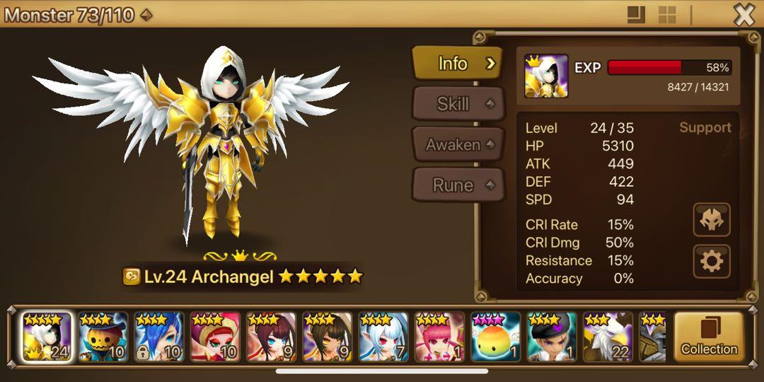Summoners war Asia server archangel 1 day old, Video Gaming, Gaming ...