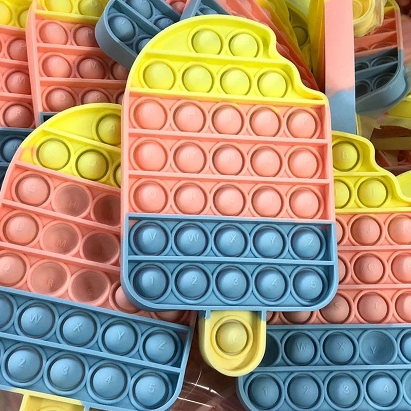 Ice-cream Pop It Round Fidget Toy Push bubble stress relief kids pop it ...