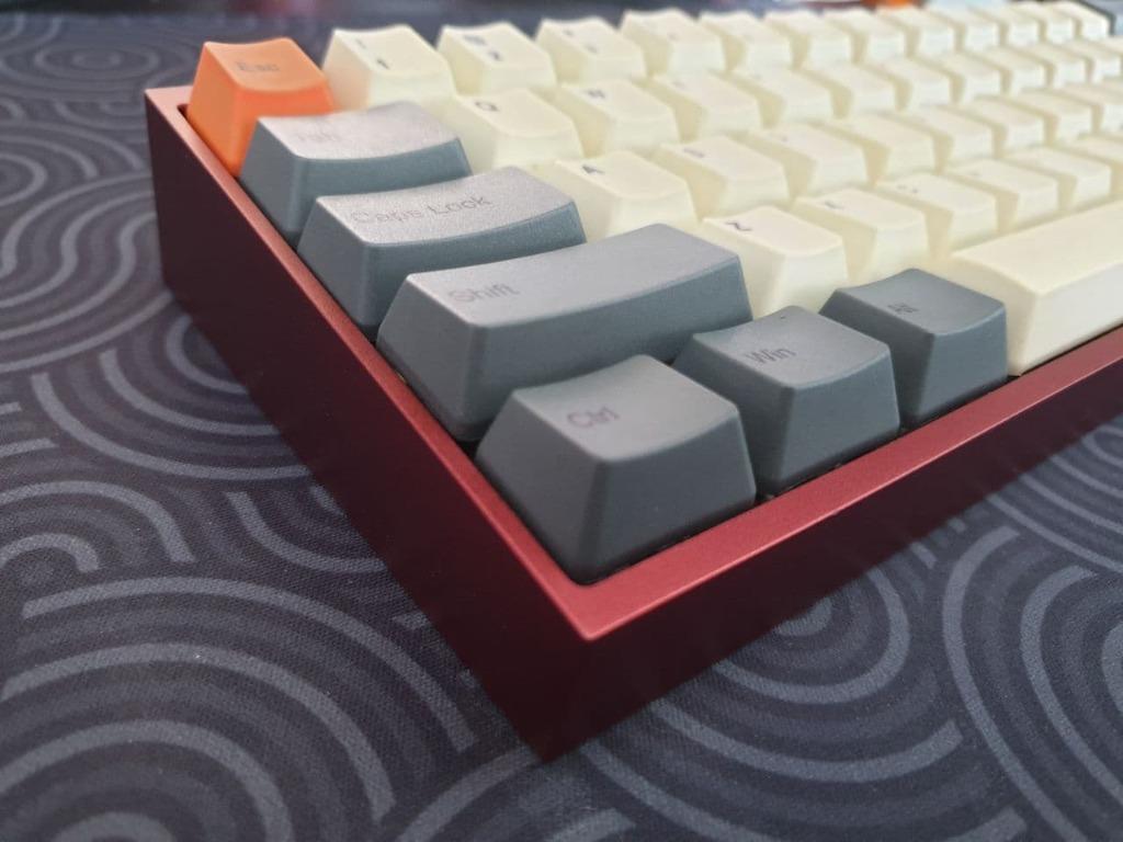 Tofu65 Burgundy Hotswap Keyboard // DZ65 RGB V2 Hotswap PCB // Brass ...