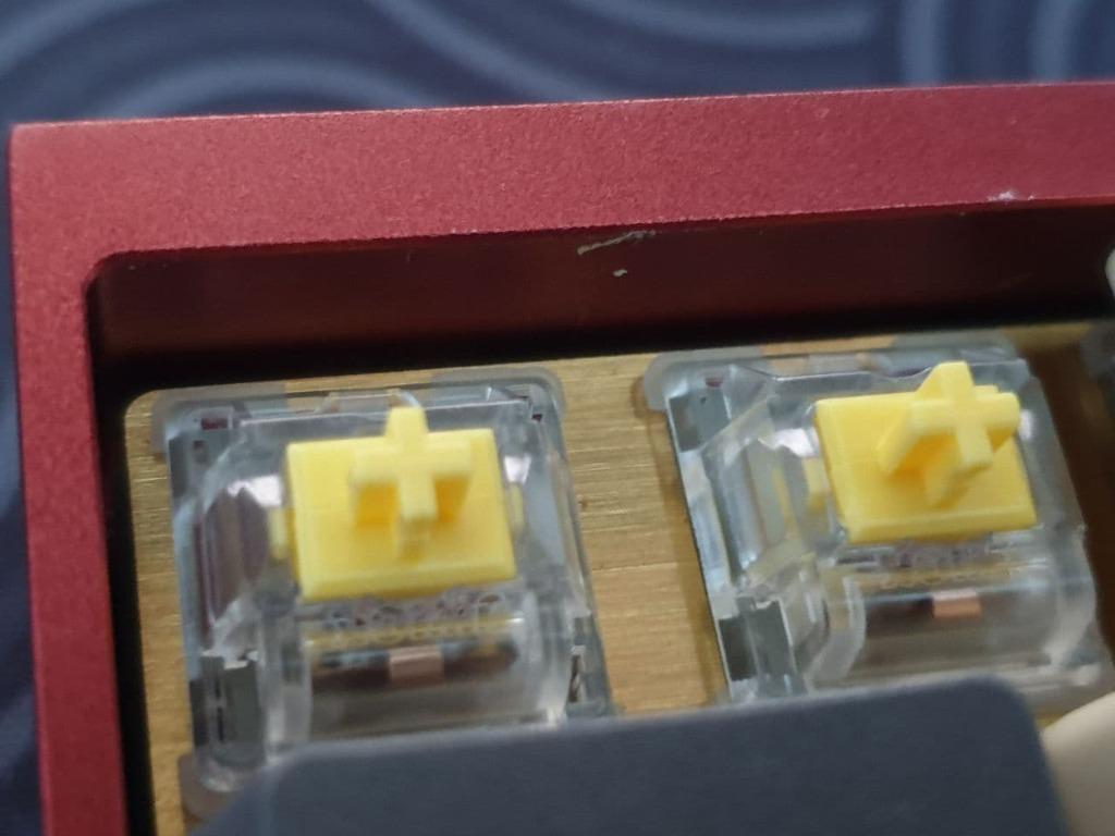 Tofu65 Burgundy Hotswap Keyboard // DZ65 RGB V2 Hotswap PCB // Brass ...