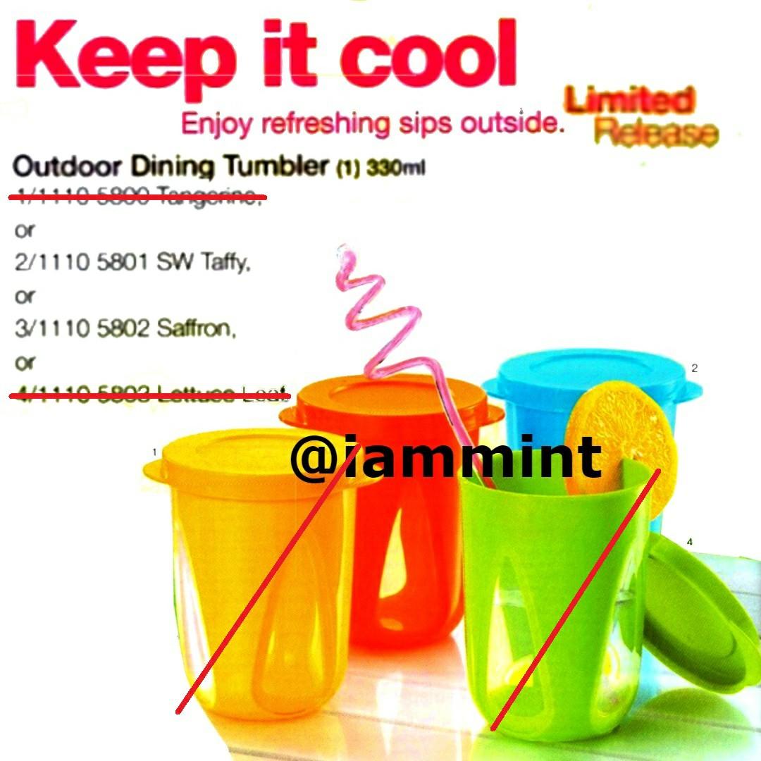 Tupperware 330 ml Outdoor Dining Tumbler Cup Container with Lid Seal ...