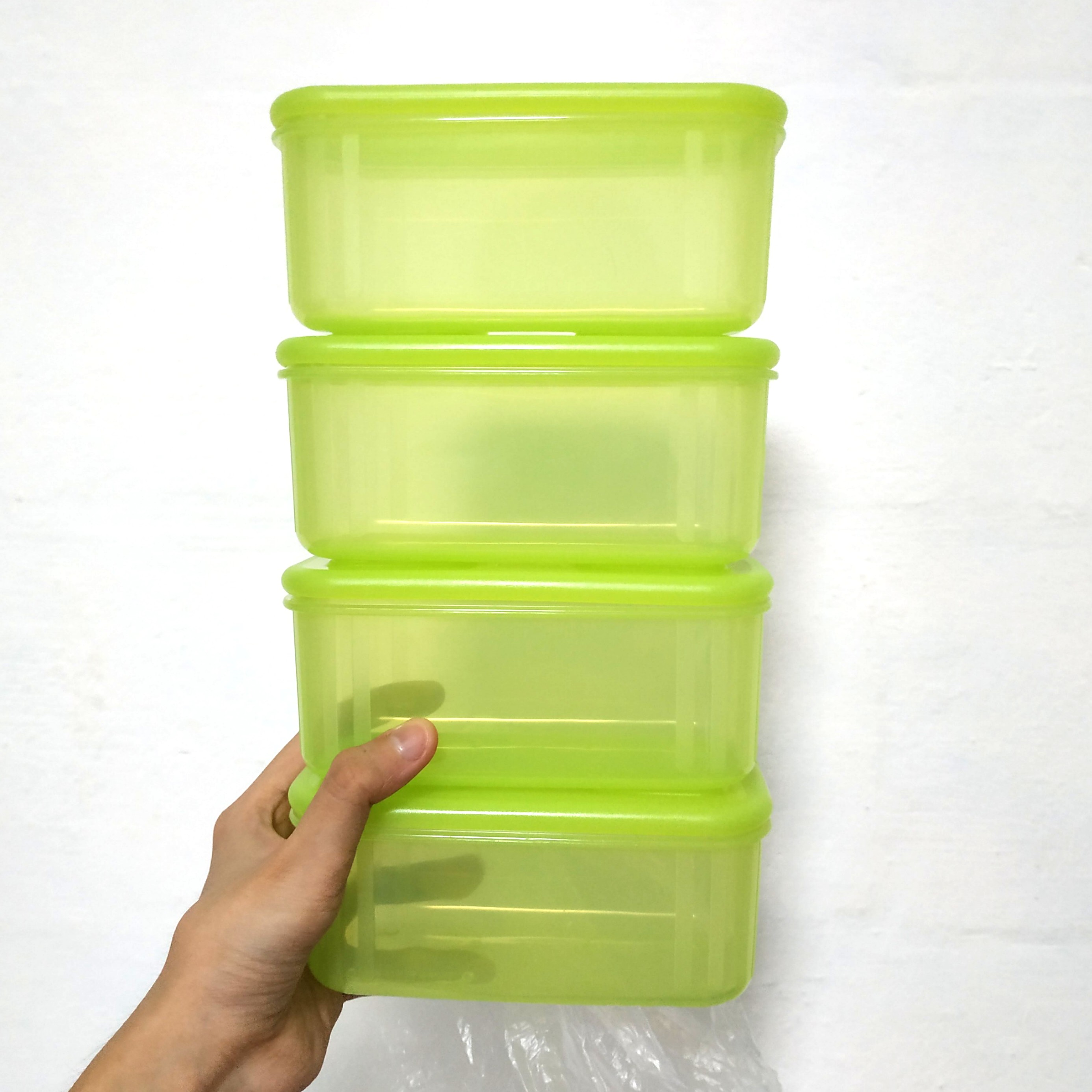 Tupperware 450 ml Clear Mate Rectangular Container Set of 4, Furniture ...