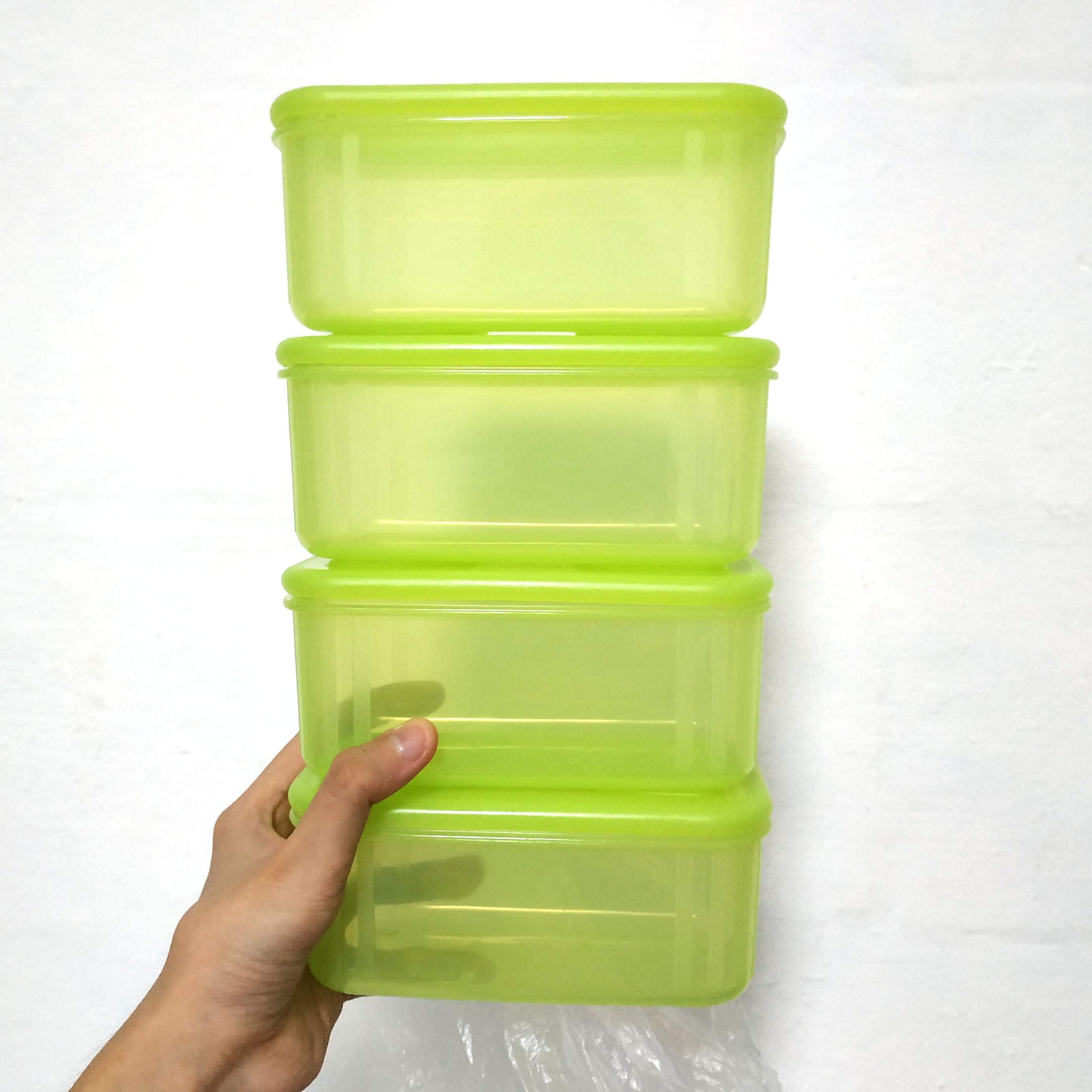Tupperware 450 ml Clear Mate Rectangular Container Set of 4, Furniture ...