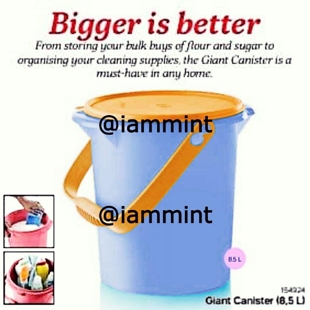 Tupperware 8.5L Giant Round Canister Container with Handle Carrier ...