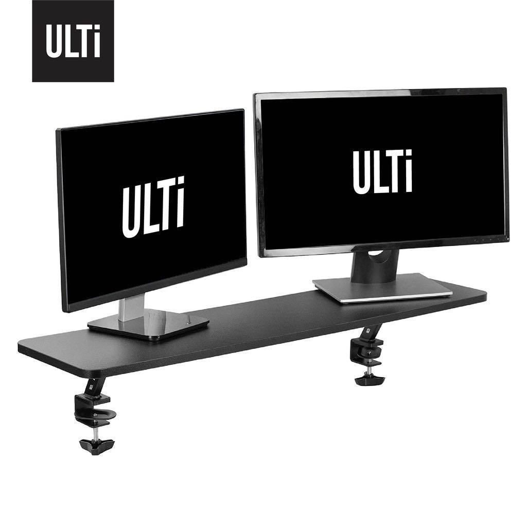 ULTi Clamp-On Monitor Riser & Laptop Stand Shelf for Sit Stand Desk ...