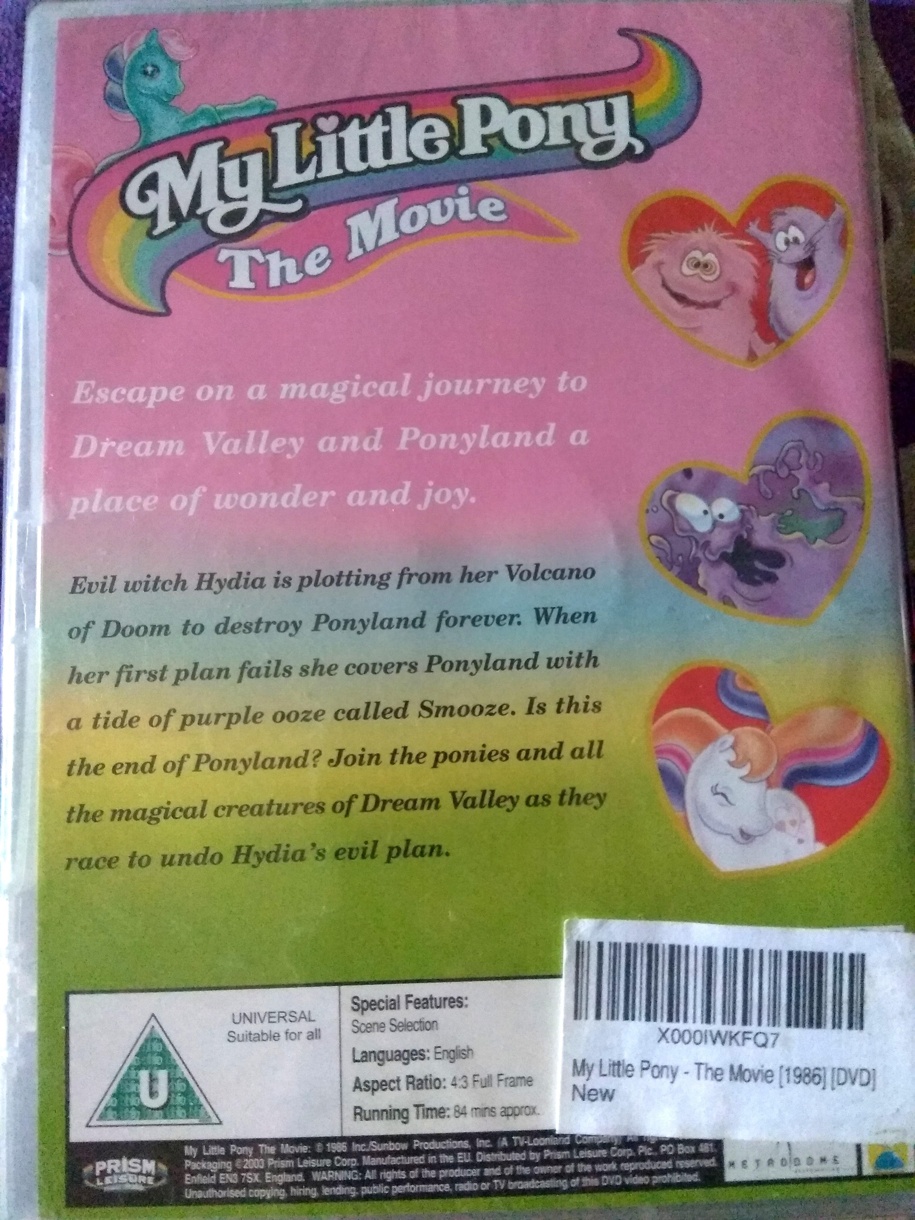 1986 MY LITTLE PONY THE MOVIE Dvd, Hobbies & Toys, Music & Media, CDs ...