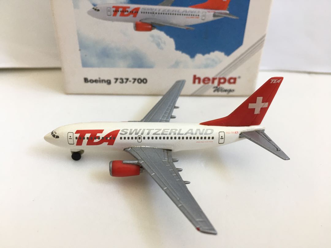 【737 Classic】TEA Switzerland BOEING B737-700 HB-IIH HERPA 1:500 金屬 飛機模型 ...