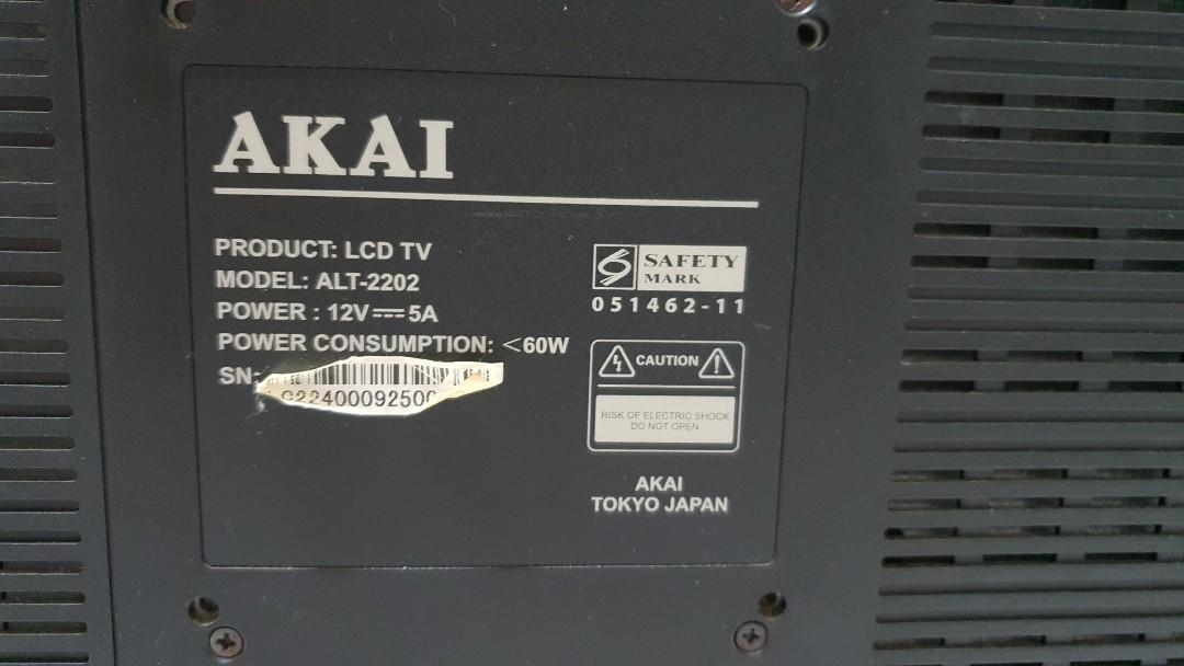 AKAI LCD TV ALT-2202, TV & Home Appliances, TV & Entertainment, TV on ...