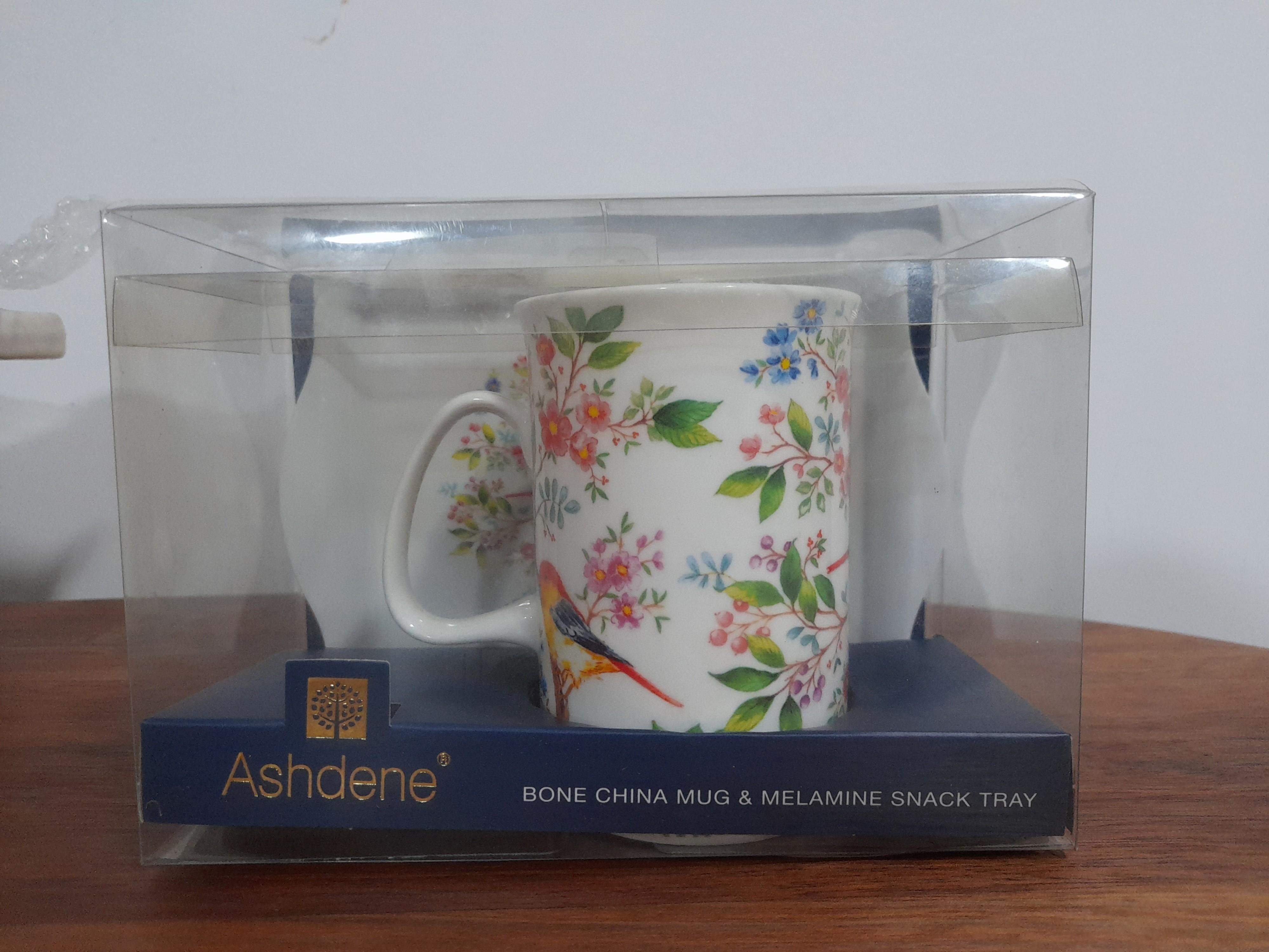 Ashdene Bone China Mug & Melamine Snack Tray, Furniture & Home Living ...