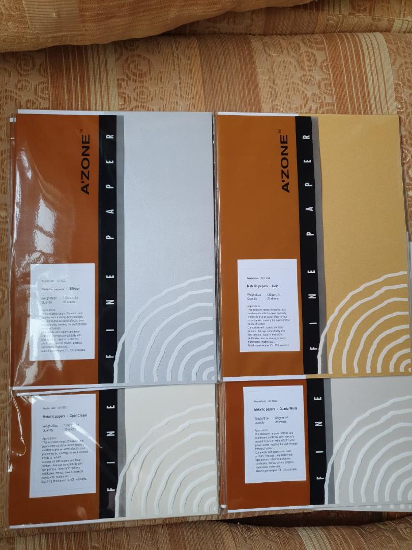 A'Zone Metallic Papers A4 size, 120gm, Hobbies & Toys, Stationery ...