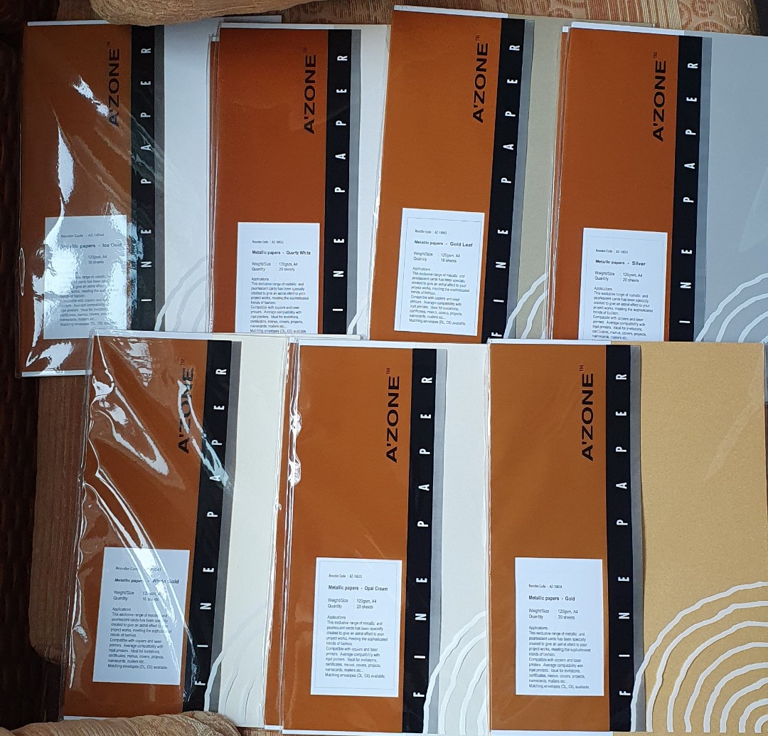A'Zone Metallic Papers A4 size, 120gm, Hobbies & Toys, Stationery ...